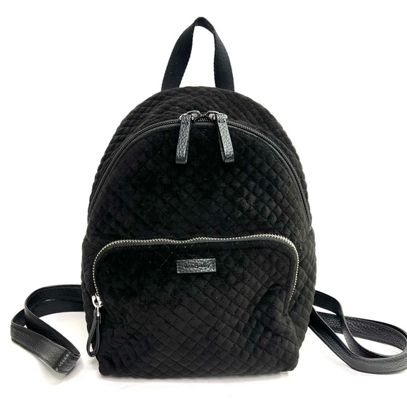 Vera Bradley | Bags | Vera Bradley Black Quilted Velvet Mini Backpack ...